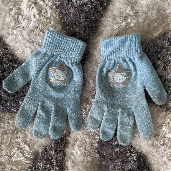 Sanrio | Accessories | Hello Kitty Pastel Blue Glitter Gloves | Poshmark